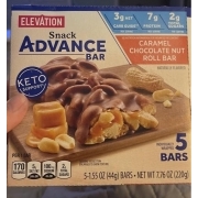 Elevation Snack Advance Bar, Caramel Chocolate Nut Roll Bar: Calories ...