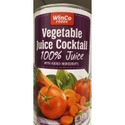 Winco Foods Vegetable Juice Cocktail, Canned: Calories, Nutrition ...