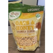 Simply Nature Granola Cereal, Oats & Honey, Organic: Calories ...