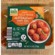Earth Grown Meatballs, With Tomato Sauce: Calories, Nutrition Analysis ...