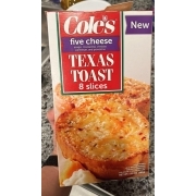 Cole's Texas Toast, Five Cheese, Slices: Calories, Nutrition Analysis ...