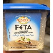 President Feta, Crumbles, Mediterranean Herbs: Calories, Nutrition ...
