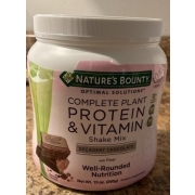Nature's Bounty Protein & Vitamin Shake Mix, Decadent Chocolate, Plant ...