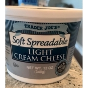 Trader Joe's Cream Cheese, Soft Spreadable, Light: Calories, Nutrition ...