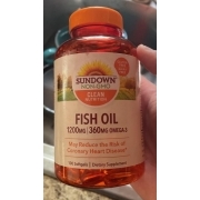 Sundown Naturals Softgels, Fish Oil, Omega-3: Calories, Nutrition ...