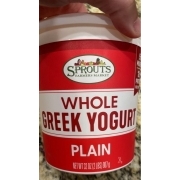 Sprouts Farmers Market Greek Yogurt, Whole, Plain: Calories, Nutrition ...