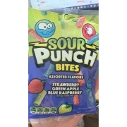 Sour Candy Bites Candy, Blue Raspberry, Green Apple, Strawberry ...