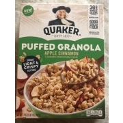 Quaker Granola, Puffed, Apple, Cinnamon: Calories, Nutrition Analysis ...