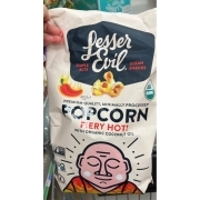 Lesser Evil Popcorn, With Organic Coconut Oil, Fiery Hot!: Calories ...