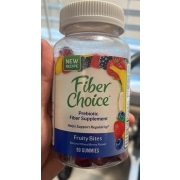 Fiber Choice Prebiotic Fiber Supplement, Fruity Bites: Calories ...