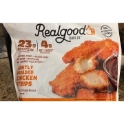 Realgood Foods Co Chicken Strips, Lightly Breaded: Calories, Nutrition ...