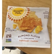 Simple Mills Crackers, Almond Flour, Farmhouse Cheddar: Calories ...