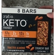 :ratio Crunchy Bar, Toasted Almond, Keto Friendly: Calories, Nutrition ...