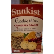 Sunkist Cookie Thins, Grains & Seeds, Cranberry Orange: Calories ...