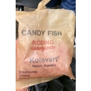 Kolsvart Candy, Swedish, Raspberry, Candy Fish: Calories, Nutrition ...