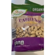 Simply Nature Cashews, Raw: Calories, Nutrition Analysis & More | Fooducate