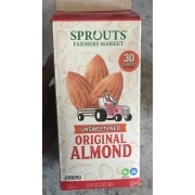 Sprouts Farmers Market Milk, Almond, Original, Unsweetened: Calories ...