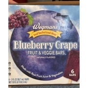 Wegmans Fruit & Veggie Bars, Blueberry Grape: Calories, Nutrition ...