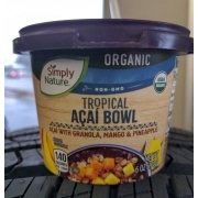 Simply Nature Tropical Acai Bowl: Calories, Nutrition Analysis & More ...