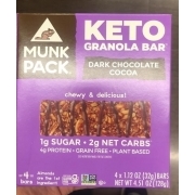 Munk Pack Granola Bar, Keto, Dark Chocolate Cocoa,: Calories, Nutrition ...