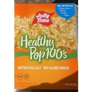 Jolly Time Popcorn, Healthy Pop 100's, Butter & Sea Salt: Calories ...
