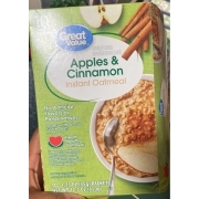Great Value Oatmeal, Instant, Apples & Cinnamon: Calories, Nutrition ...