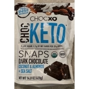 Chocxo Choc Keto Snaps, Dark Chocolate, Coconut & Almonds + Sea Salt ...