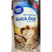 Great Value Quick Oats, 100% Whole Grain: Calories, Nutrition Analysis ...