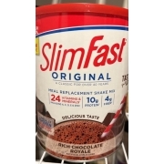 Slim Fast Chocolate Royale Milkshake Powder: Calories, Nutrition ...
