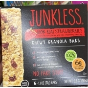 Junkless Granola Bars, Chewy, 100% Real Strawberries: Calories ...