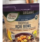 Simply Nature Tropical Acai Bowl: Calories, Nutrition Analysis & More ...