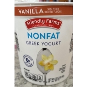 Friendly Farms Greek Yogurt, 0% Milkfat, Vanilla: Calories, Nutrition ...