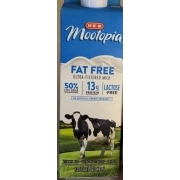 H-E-B Mootopia Milk, Ultra-Filtered, Fat Free: Calories, Nutrition ...