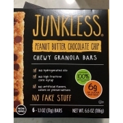 Junkless Chewy Granola Bars, Peanut Butter Chocolate Chip: Calories ...