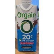 Orgain Plant Protein Shake, Creamy Chocolate: Calories, Nutrition ...
