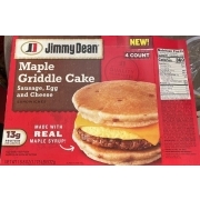 Jimmy Dean Maple Griddle Cake, Sausage, Egg and Cheese: Calories ...