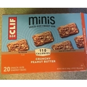 Clif Bar Energy Bars, Minis, Crunchy Peanut Butter: Calories, Nutrition ...
