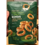 Trader Joe's Lentil & Rice Snacks, Sour Cream & Onion Rings: Calories ...