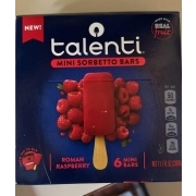 Talenti Mini Sorbetto Bars, Roman Raspberry: Calories, Nutrition ...