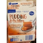 Kroger Pudding & Pie Filling, Instant, Butterscotch: Calories ...