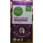 Simple Truth Organic Dark Chocolate, 85% Cacao: Calories, Nutrition ...