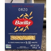 Barilla Orzo, Rice, Enriched Macaroni product: Calories, Nutrition ...