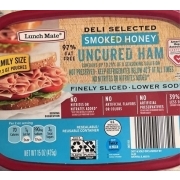 Lunch Mate Uncured Ham, Smoked Honey: Calories, Nutrition Analysis ...