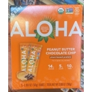 Aloha Protein Bars, Plant-Based, Peanut Butter Chocolate Chip, Organic ...