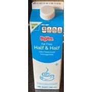 HyVee Milk, Fat-Free, Ultra-Pasteurized, Half & Half: Calories ...