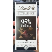 Lindt Dark Chocolate, 95% Cocoa, Excellence: Calories, Nutrition ...