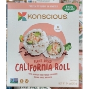 Konscious California Roll, with Avocado and Pickled Cucumber: Calories ...