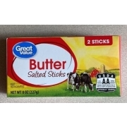 Great Value Butter, Salted Sticks: Calories, Nutrition Analysis & More ...