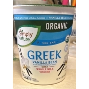 Simply Nature Yogurt, Greek, Vanilla Bean: Calories, Nutrition Analysis ...