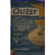 Quest Protein Chips, Tortilla Style, Ranch Flavor: Calories, Nutrition ...